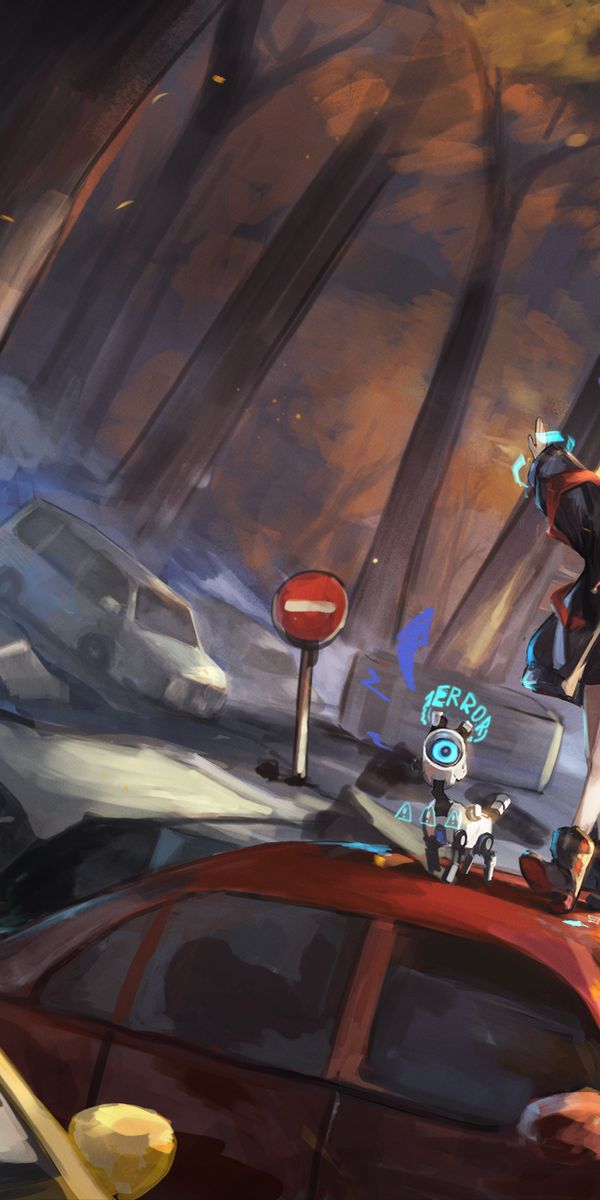 Desktop wallpaper: Anime, Girl, Post Apocalyptic, Robot 4K free ...