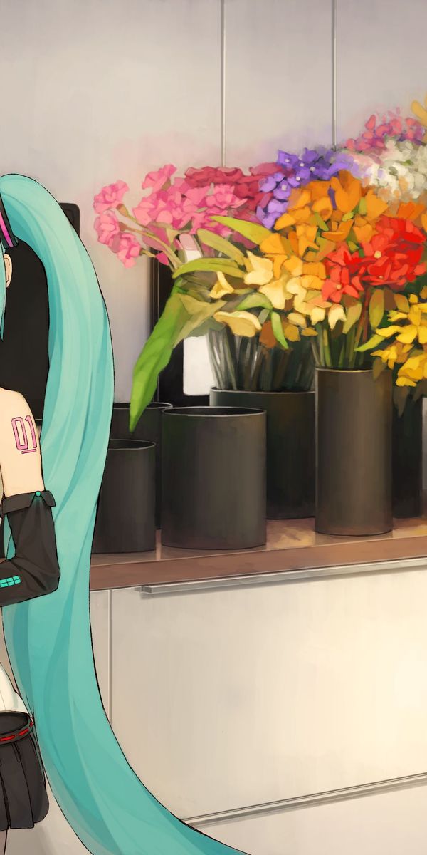 Phone wallpaper: Anime, Vocaloid, Blue Hair, Hatsune Miku, Long Hair 993251
