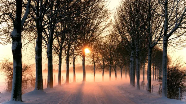 Desktop wallpaper: Winter, Snow, Landscape, Cities, Roads 4K free ...