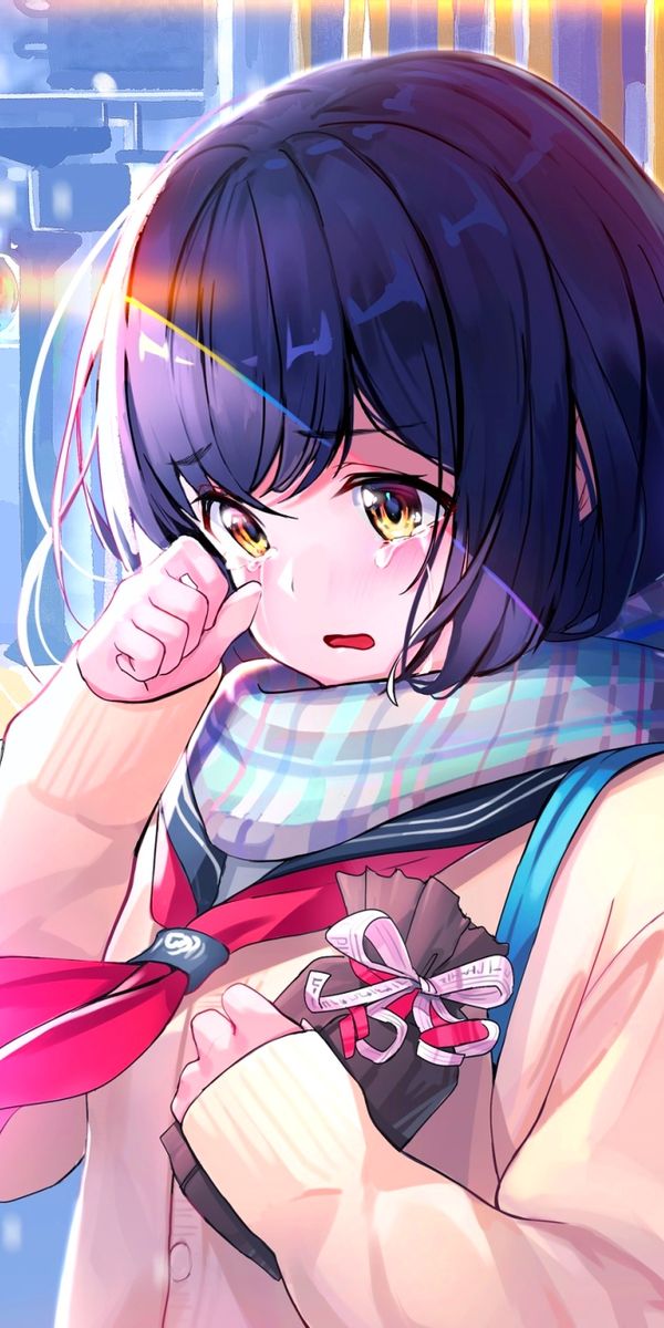 Phone wallpaper: Anime, Girl, Tears, Crying 1430677