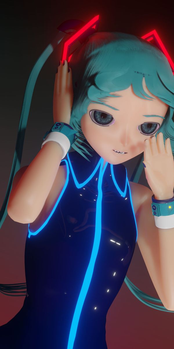 Phone wallpaper: Anime, Vocaloid, Blender 3D, Blender, Blue Eyes ...