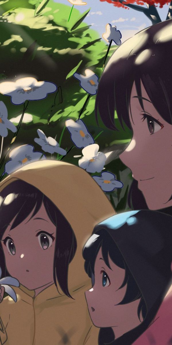 Desktop wallpaper: Wolf Children, Anime, Ame (Wolf Children), Flower ...