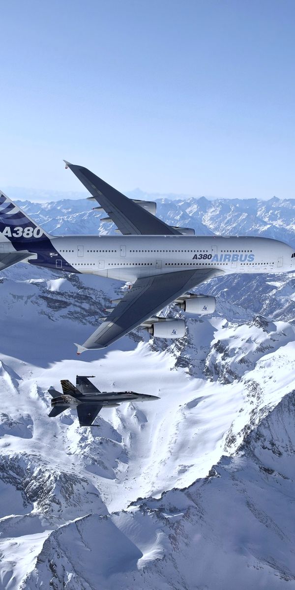 Phone wallpaper: Airbus A380, Airbus, Airplane, Vehicles, Landscape ...