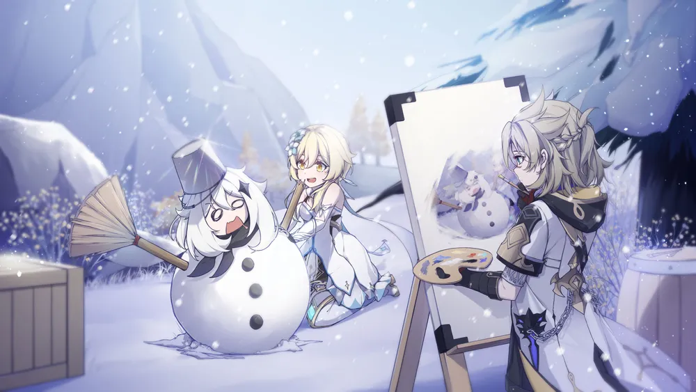 Desktop wallpaper: Genshin Impact, Lumine (Genshin Impact), Albedo ...