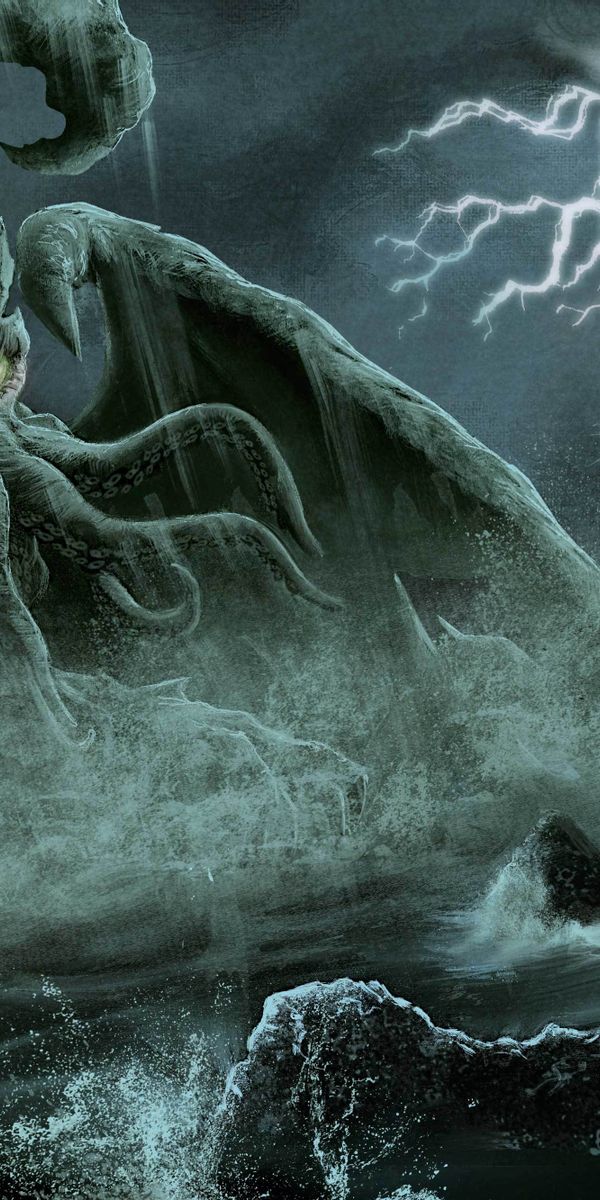 Desktop wallpaper: Cthulhu, Fantasy, Lightning, Monster, Night 4K free ...