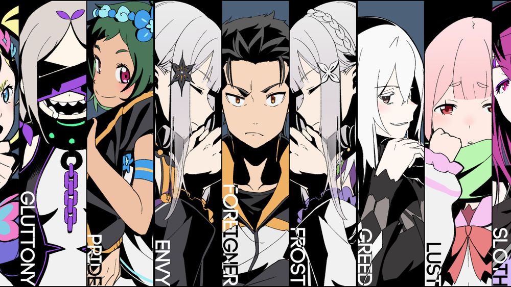 Desktop wallpaper: Echidna (Re:zero), Subaru Natsuki, Typhon (Re:zero ...