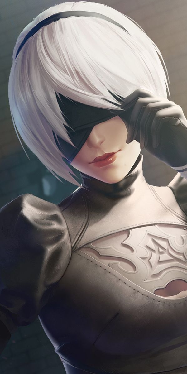 Phone wallpaper: Nier: Automata, Video Game, Short Hair, White Hair ...