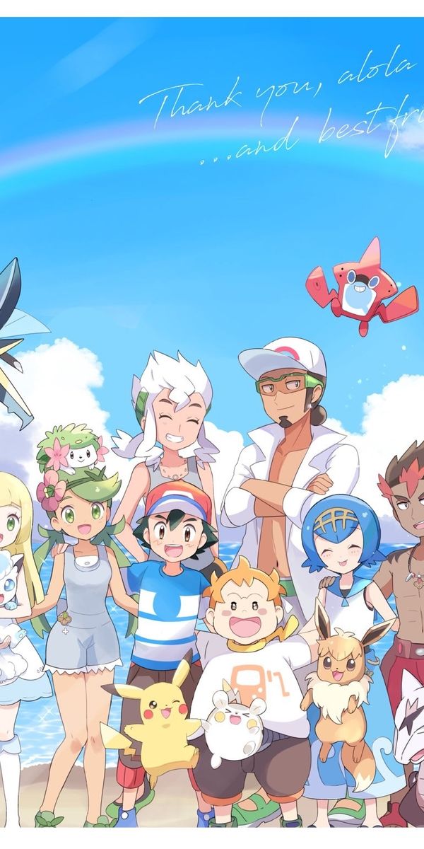 Desktop wallpaper: Lillie (Pokemon), Tsareena (Pokémon), Kiawe (Pokémon ...