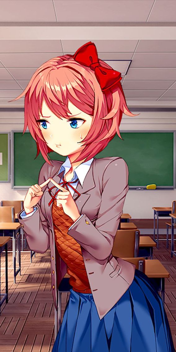 Phone wallpaper: Sayori (Doki Doki Literature Club!), Video Game, Doki ...