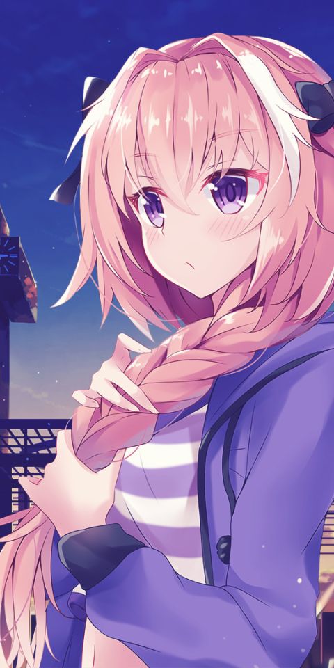 Phone wallpaper: Anime, Fate/apocrypha, Pink Hair, Purple Eyes, Astolfo ...