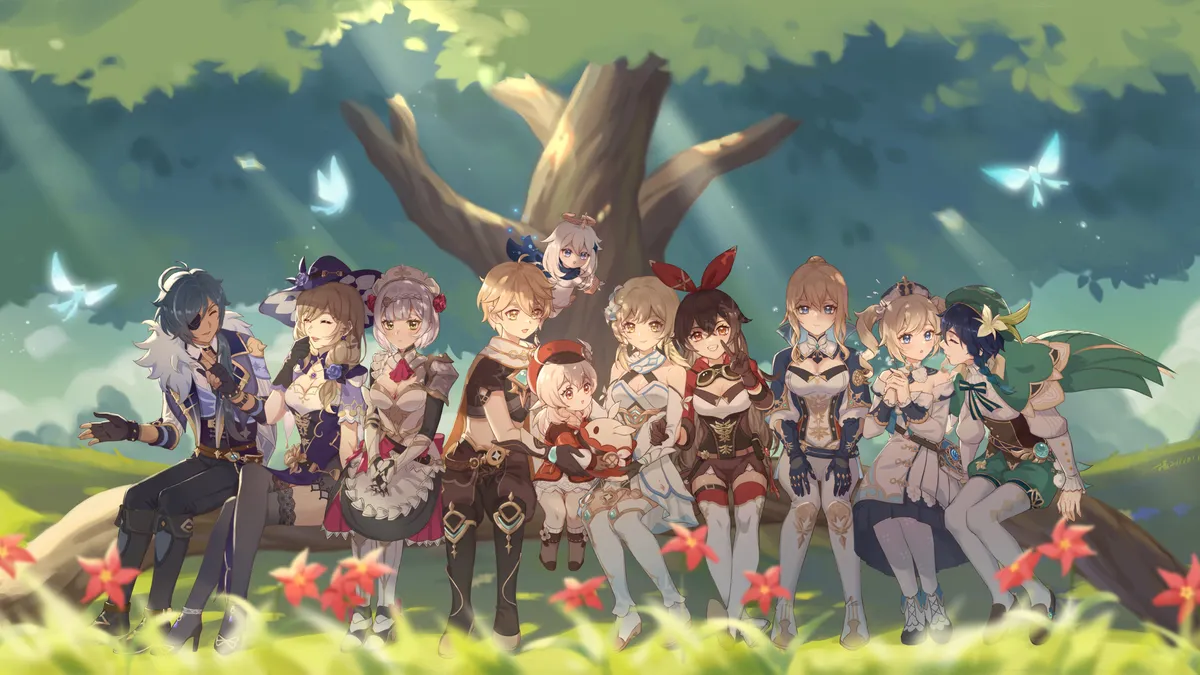 Desktop wallpaper: Venti (Genshin Impact), Barbara (Genshin Impact ...