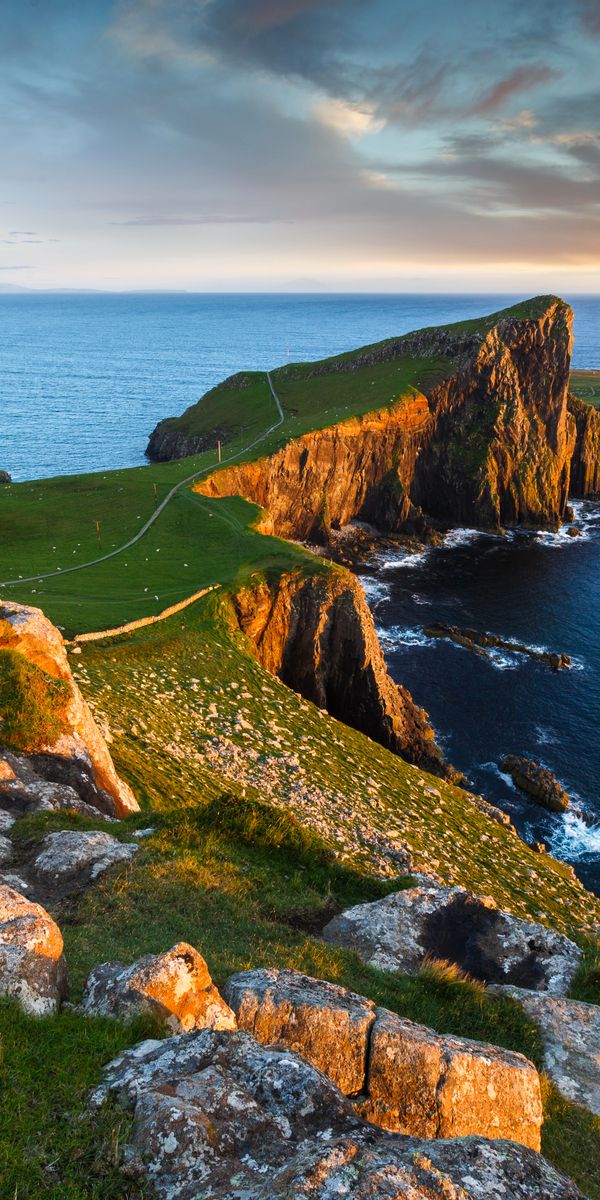 Phone wallpaper: Scotland, Nature, Horizon, Cliff, Earth, Coastline ...