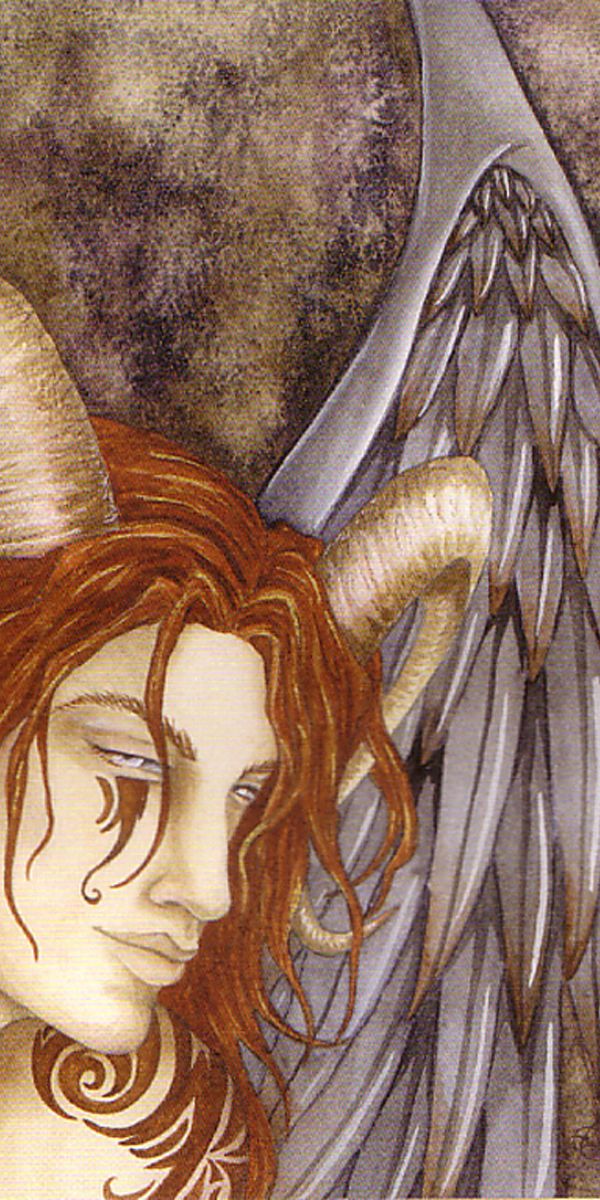 Phone wallpaper: Fantasy, Demon, Angel, Horns, Pointed Ears, Tattoo 757060