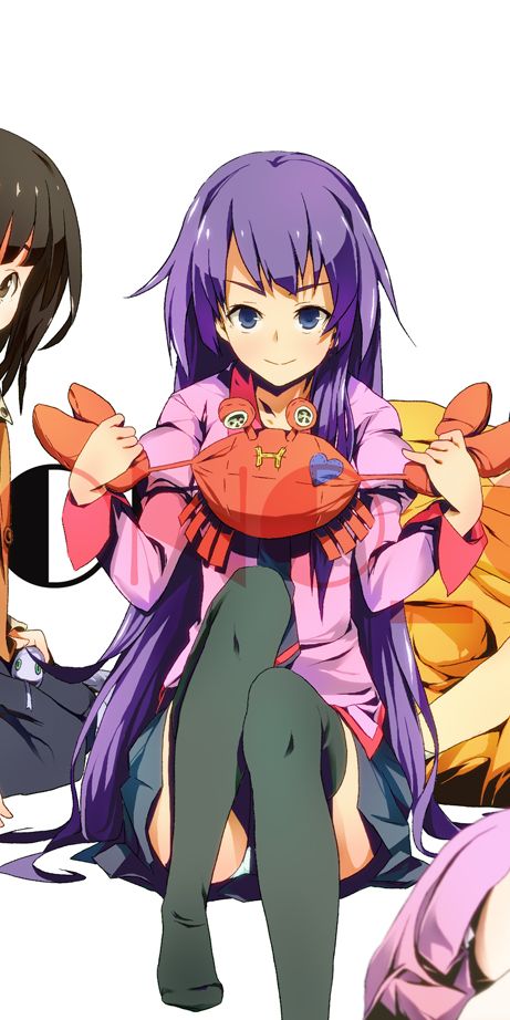Phone wallpaper: Anime, Monogatari (Series), Blue Eyes, Hitagi ...