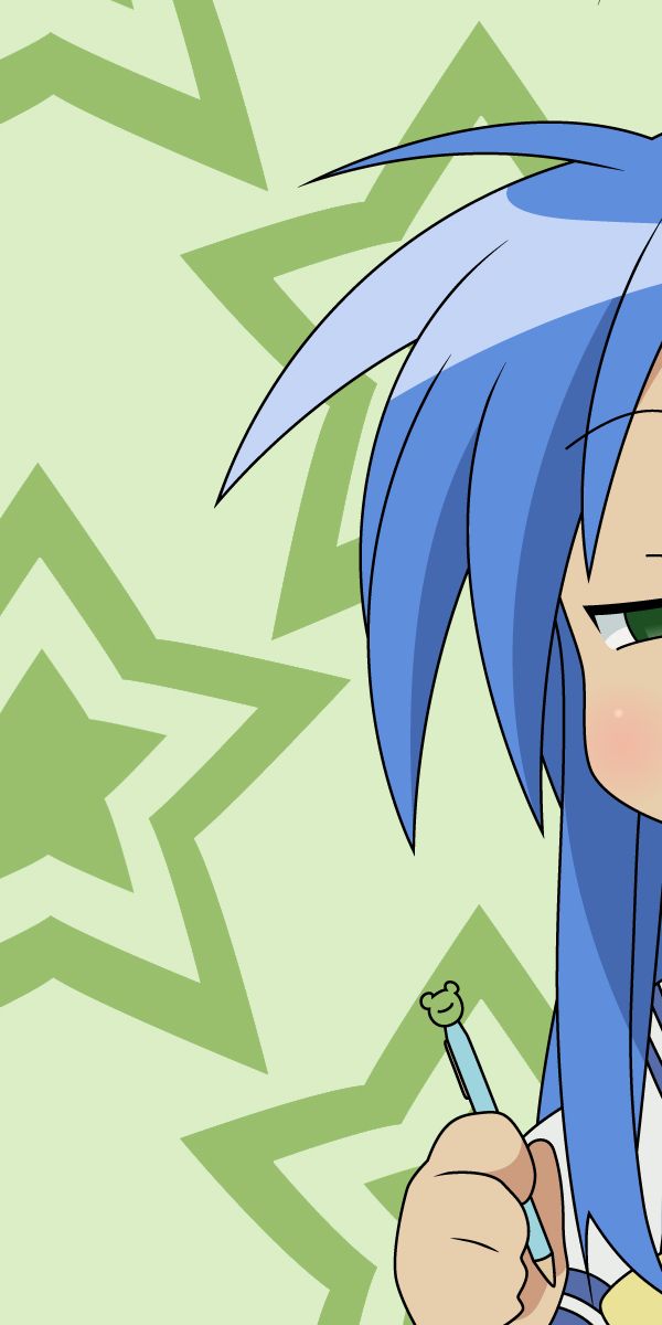 Desktop wallpaper: Anime, Lucky Star, Blue Hair, Green Eyes, Konata ...