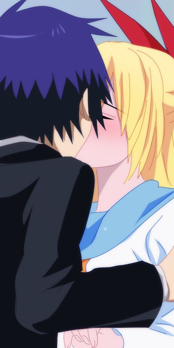 Phone Wallpaper Anime Nisekoi Blonde Chitoge Kirisaki Kiss Long