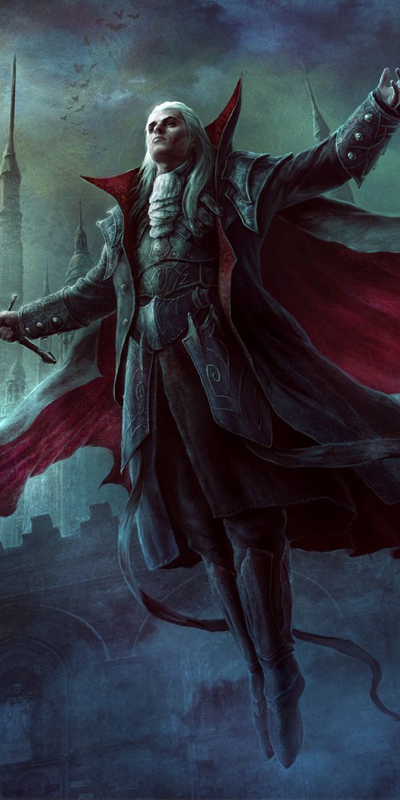 Phone wallpaper: Fantasy, Vampire, Dark, Sword, White Hair 848612