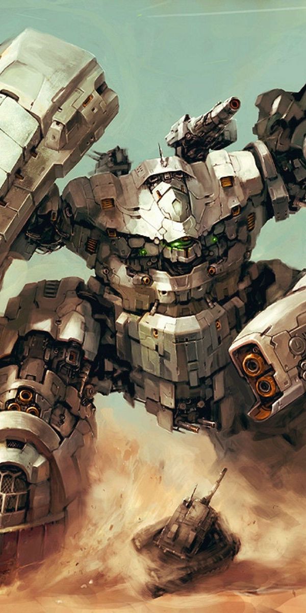 Desktop wallpaper: Mecha, Sci Fi, Robot, Battle, Canon, Desert, Gun ...