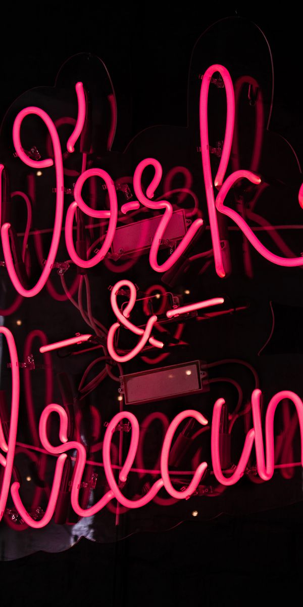 Desktop wallpaper: Work, Neon, Words, Backlight, Illumination ...