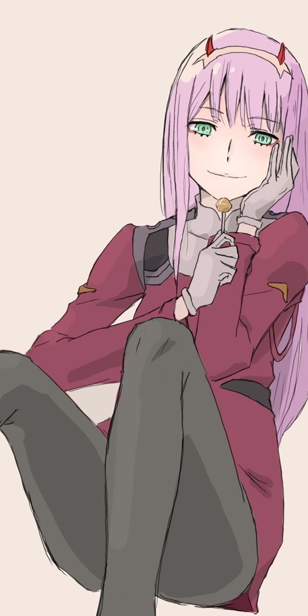 Phone wallpaper: Anime, Darling In The Franxx, Smile, Pink Hair, Horns ...
