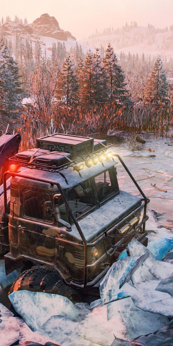 Desktop wallpaper: Snowrunner, Video Game 4K free download for PC. 1025201