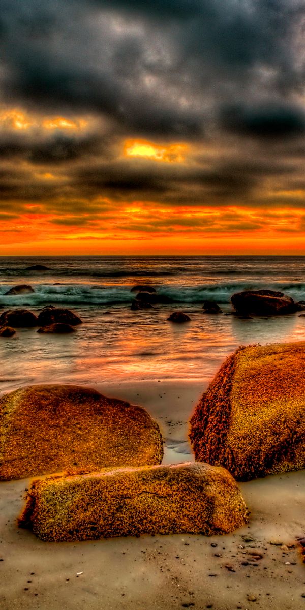 Desktop wallpaper: Hdr, Ocean, Beach, Earth, Sunset, Wave 4K free ...