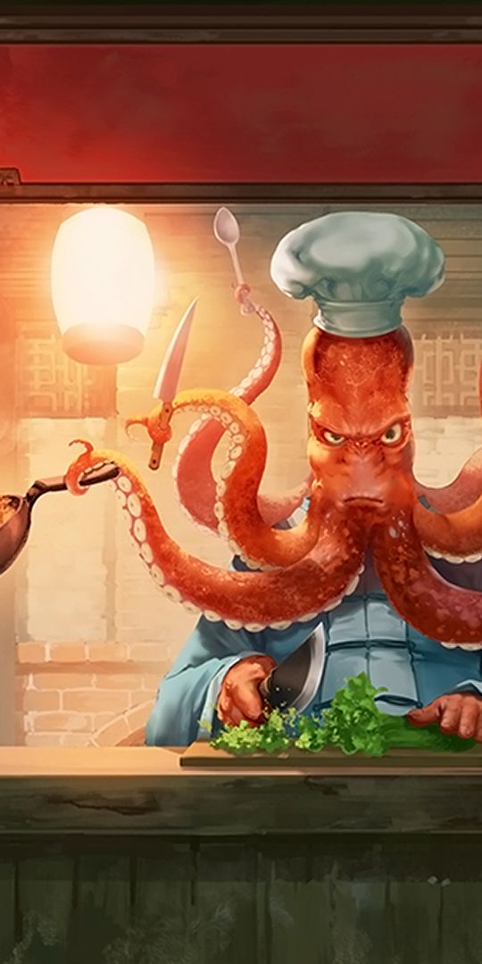 Desktop wallpaper: Cooking, Octopus, Fantasy, Creature, Chef, Food 4K ...