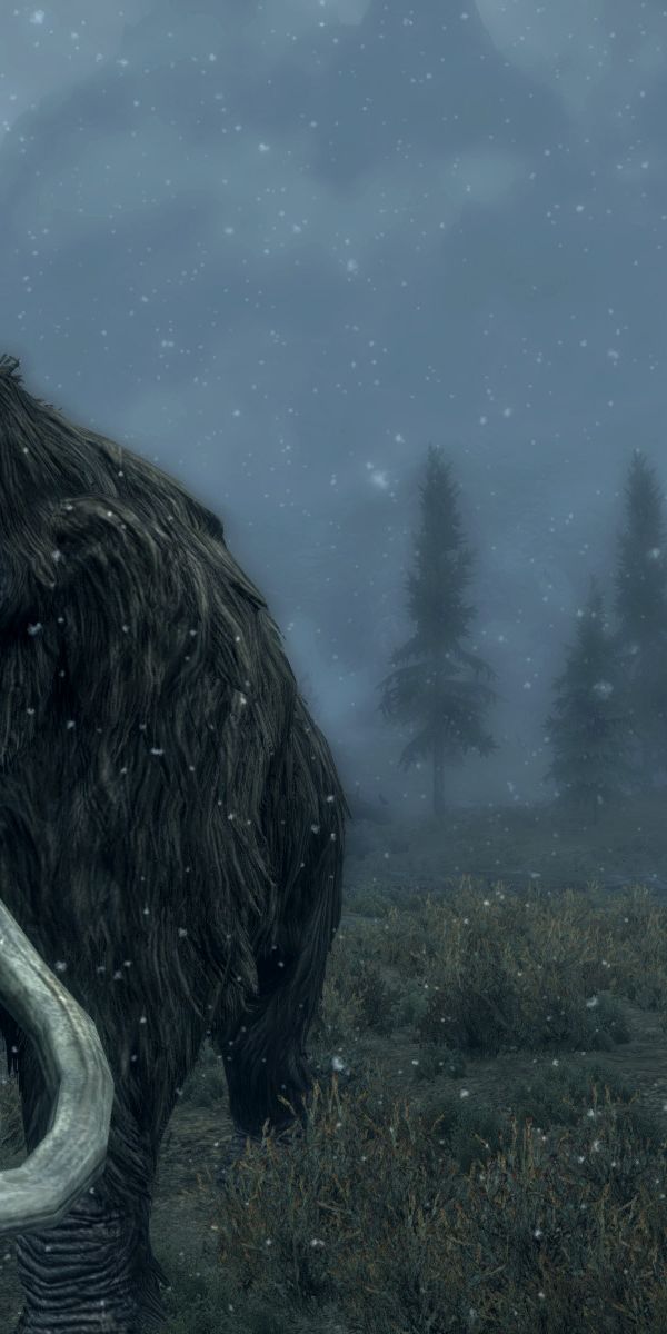 Phone wallpaper: Mammoth, Video Game, The Elder Scrolls V: Skyrim ...