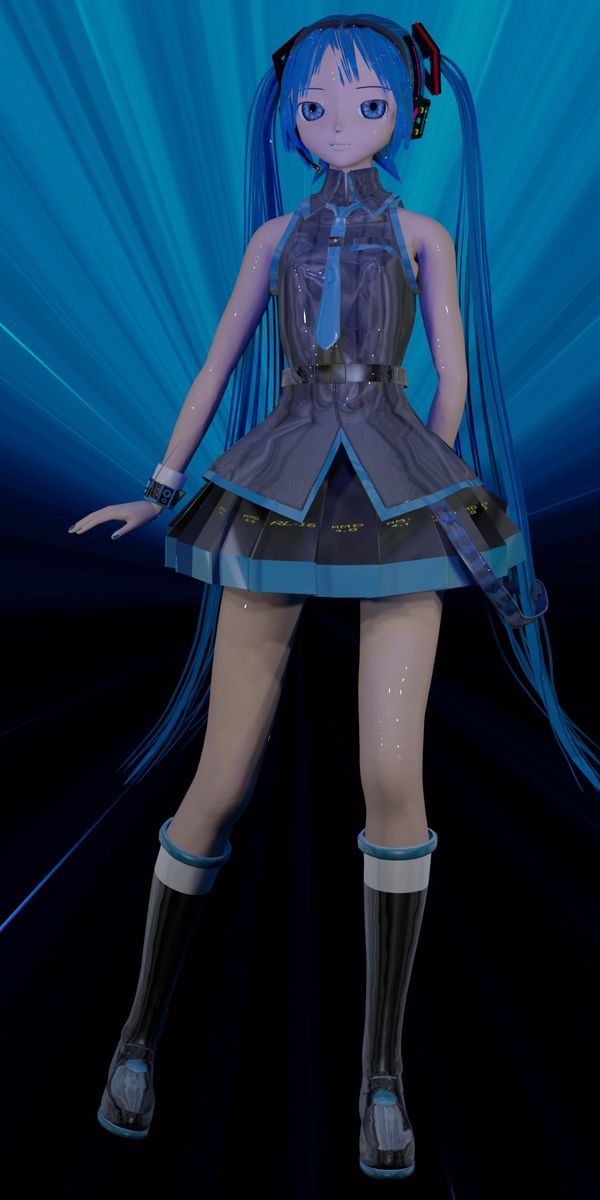 Phone wallpaper: Anime, Vocaloid, Blender 3D, Blender, Blue Eyes, Blue ...