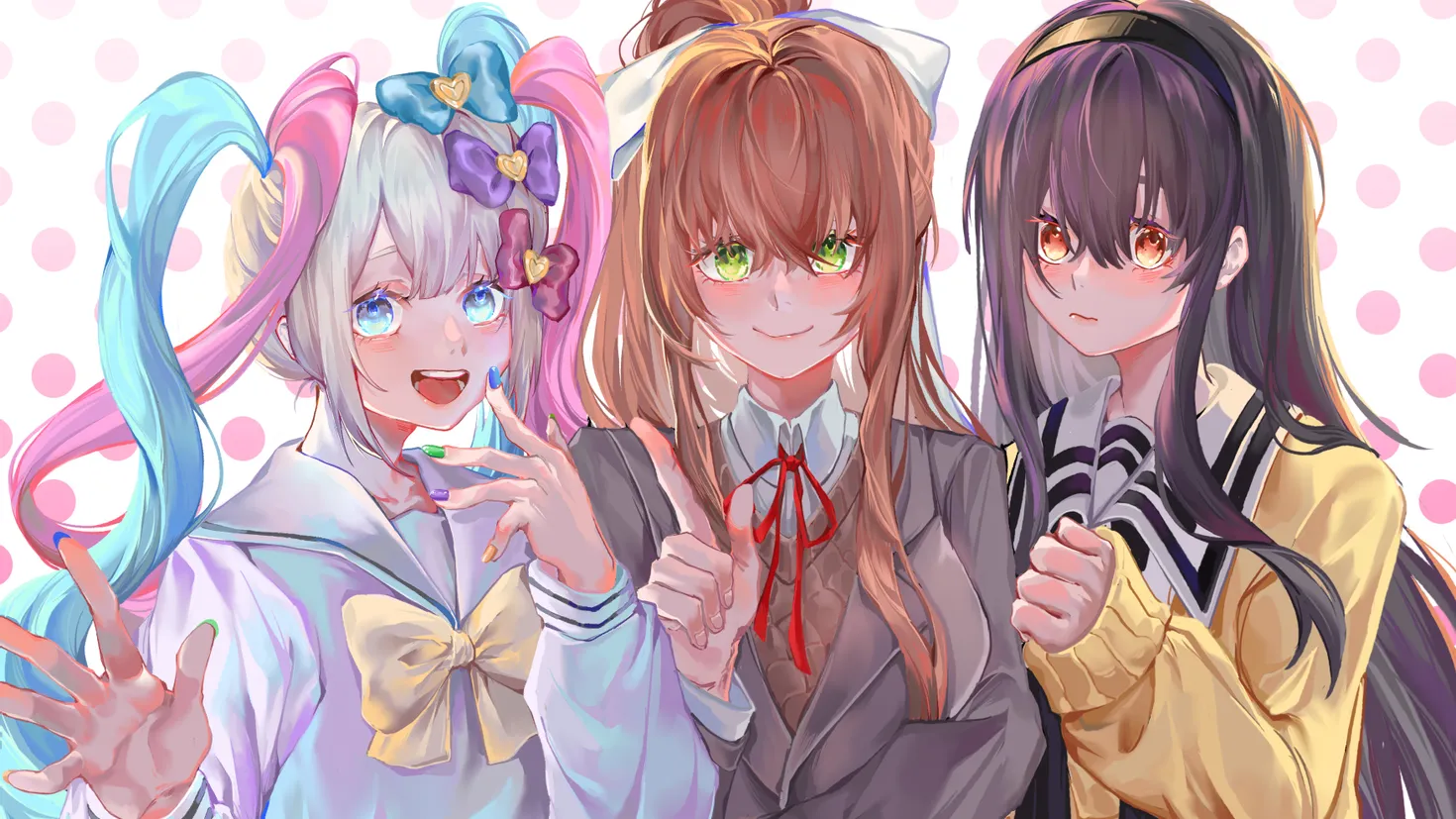 Desktop wallpaper: Sone Miyuki, Anime, Crossover, Monika (Doki Doki ...