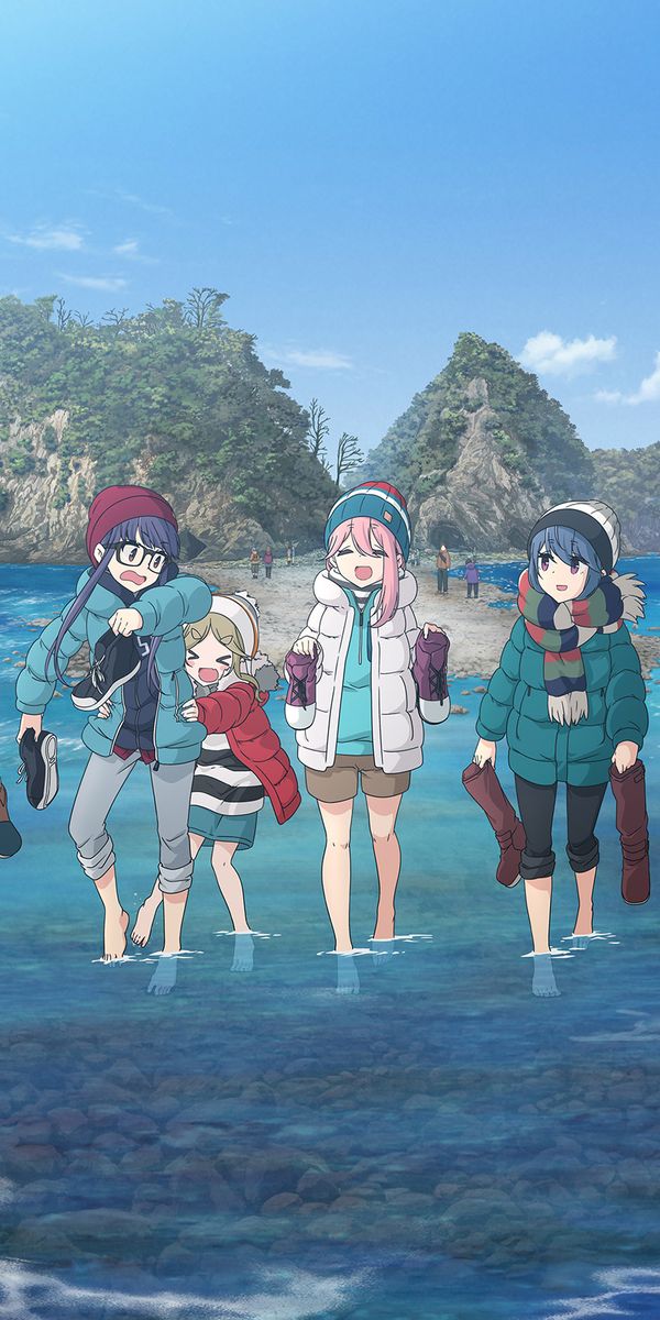 Phone wallpaper: Yuru Camp, Laid Back Camp, Rin Shima, Anime, Aoi ...