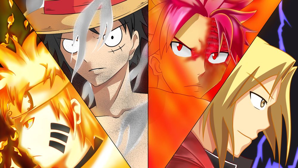 Desktop wallpaper: One Piece, Naruto, Anime, Crossover, Edward Elric ...