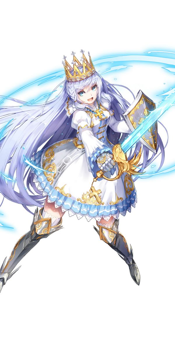 Phone wallpaper: Anime, Original, Blue Eyes, Crown, Dress, Shield ...