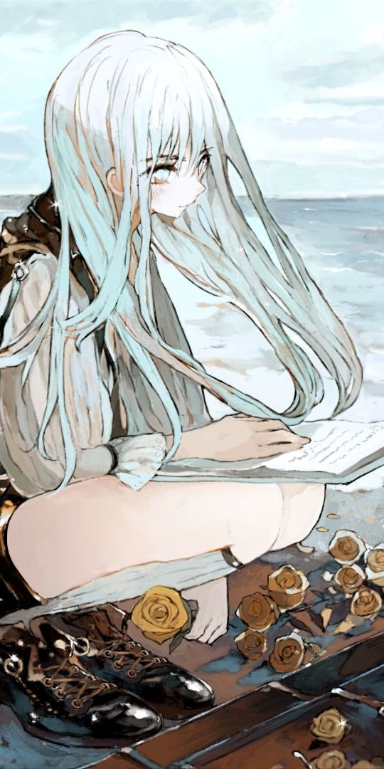 Desktop Wallpaper Anime Girl Grey Eyes Grey Hair Long Hair 4k Free Download For Pc 1031677