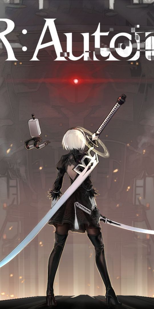 Desktop wallpaper: Nier: Automata, Glow, Katana, Video Game, Black ...