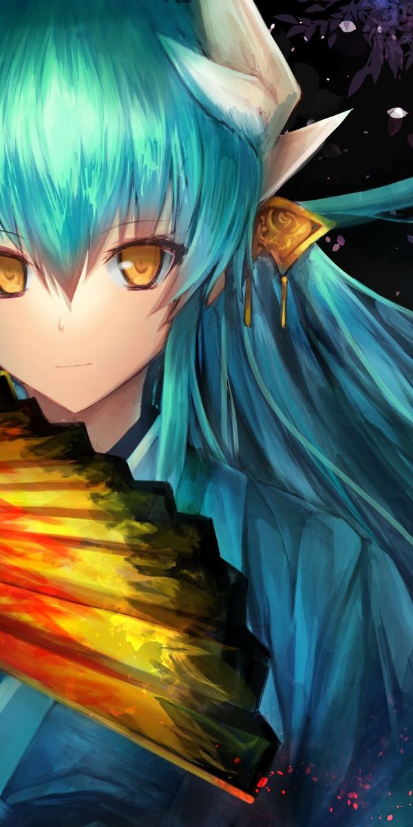 Desktop wallpaper: Fate/grand Order, Anime, Aqua Hair, Close Up, Fan ...