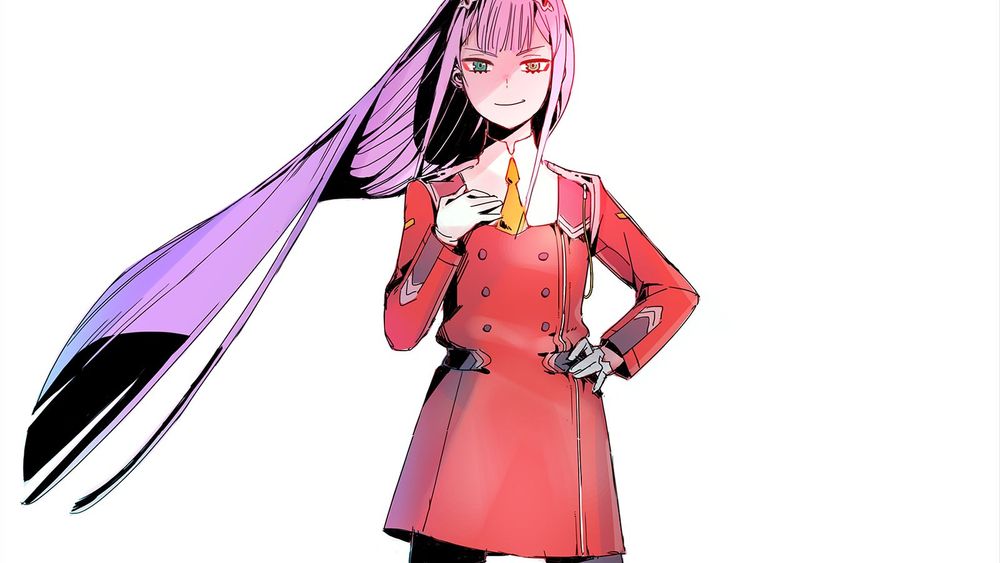 HD desktop wallpaper: Anime, Smile, Horns, Green Eyes, Pink Hair, Long ...