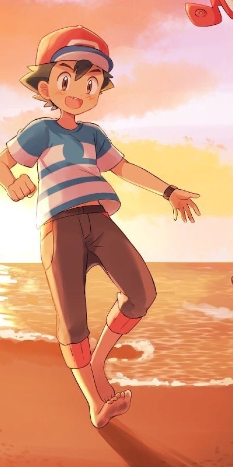 Papel de parede para celular: Anime, Pokémon, Sorriso, Pôr Do Sol, Ash ...