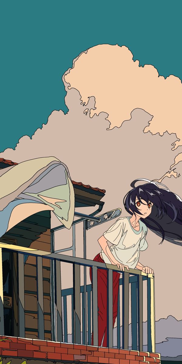 Desktop wallpaper: Anime, Original, Blue Hair, Cloud, Long Hair, Paper ...