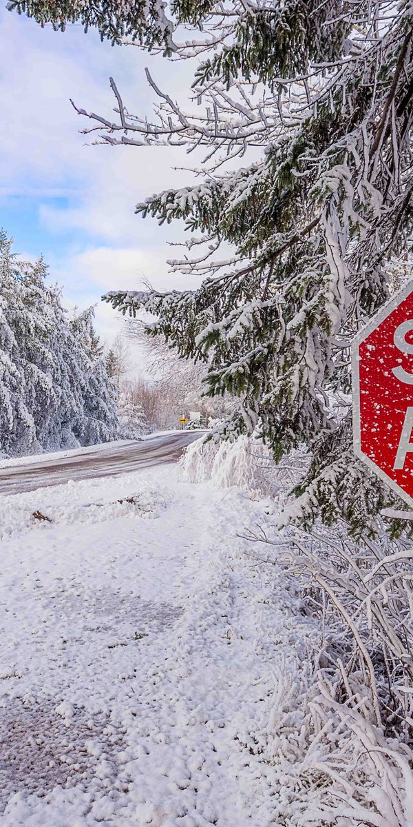 Desktop wallpaper: Photography, Winter, Frozen, Ice, Road, Sign, Snow ...